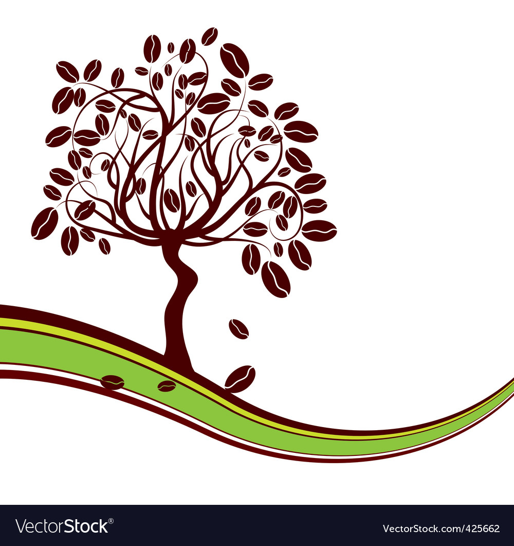 Coffee tree background Royalty Free Vector Image