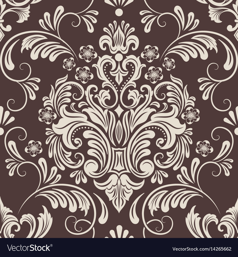 Damask seamless pattern element classical luxury Vector Image