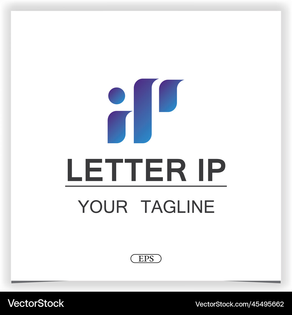 Letter ip logo premium elegant template design Vector Image