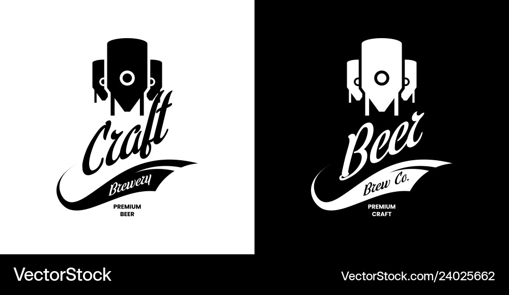 Modern craft beer drink isolated logo Royalty Free Vector