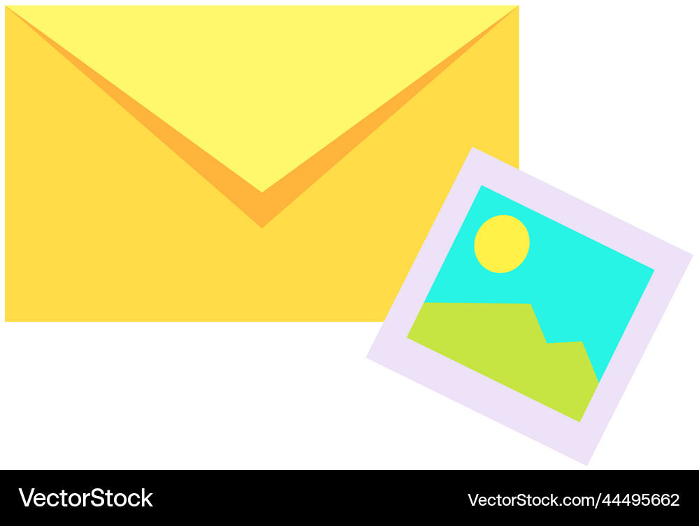 Postage stamp and paper envelope with letter Vector Image