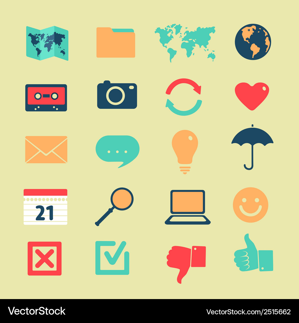 Set of symbols widgets Royalty Free Vector Image