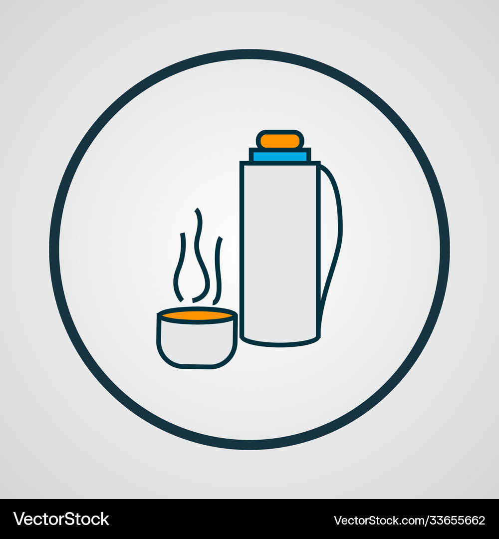 Thermos icon colored line symbol premium quality Vector Image