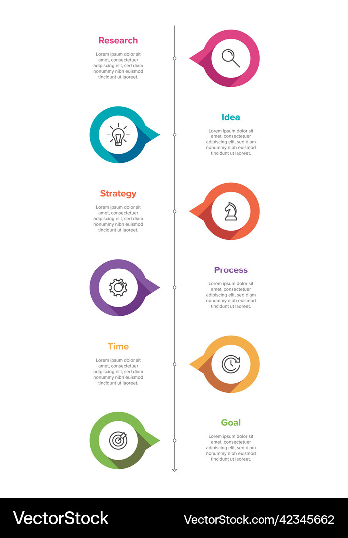 Vertical infographic design with icons and 6 Vector Image