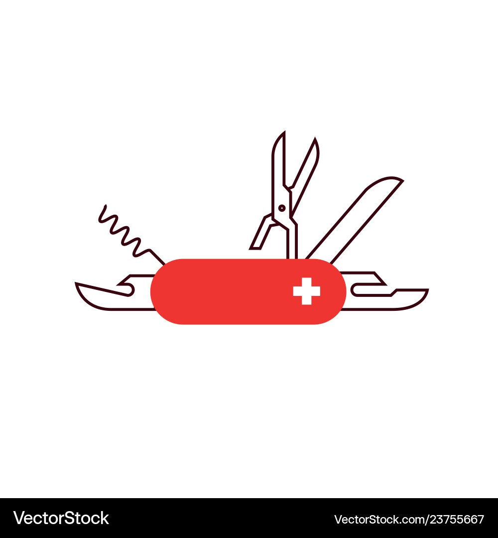 A icon of swiss multitool knife Royalty Free Vector Image