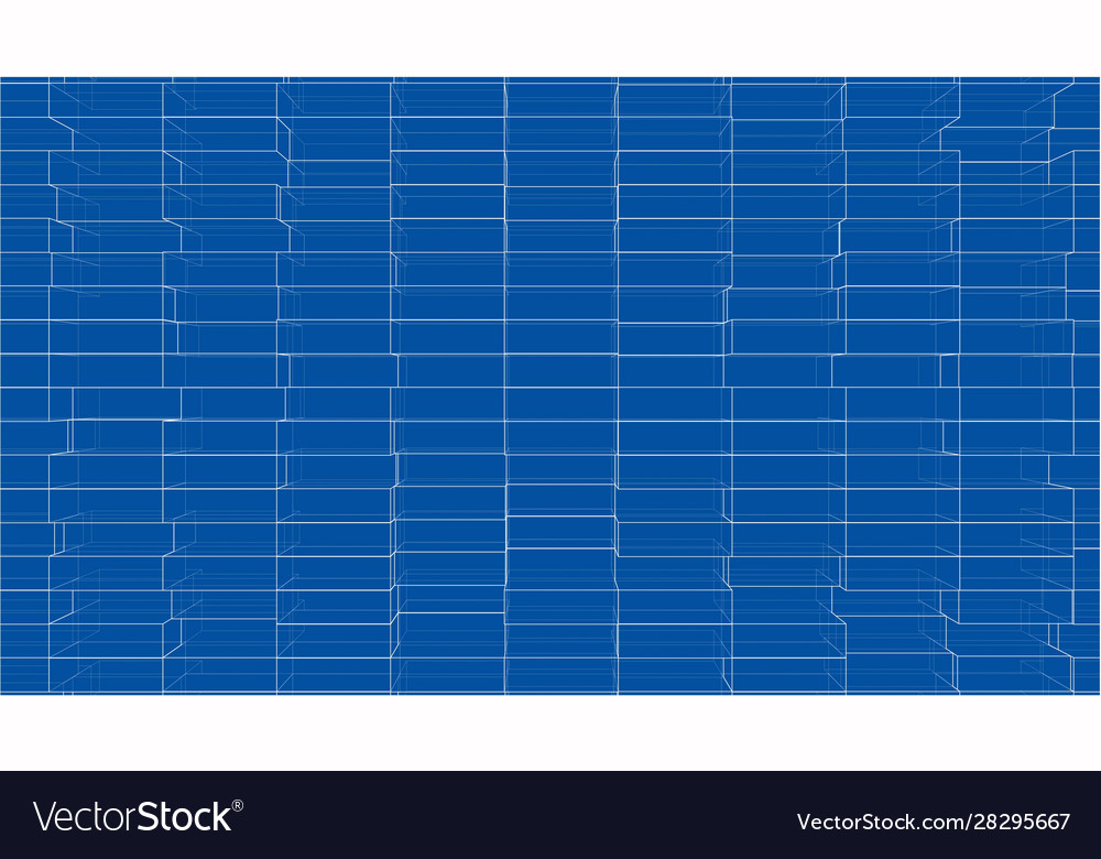 Abstract background cubes outline Royalty Free Vector Image