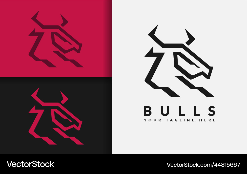 Abstract bull logo design with simple minimalist Vector Image