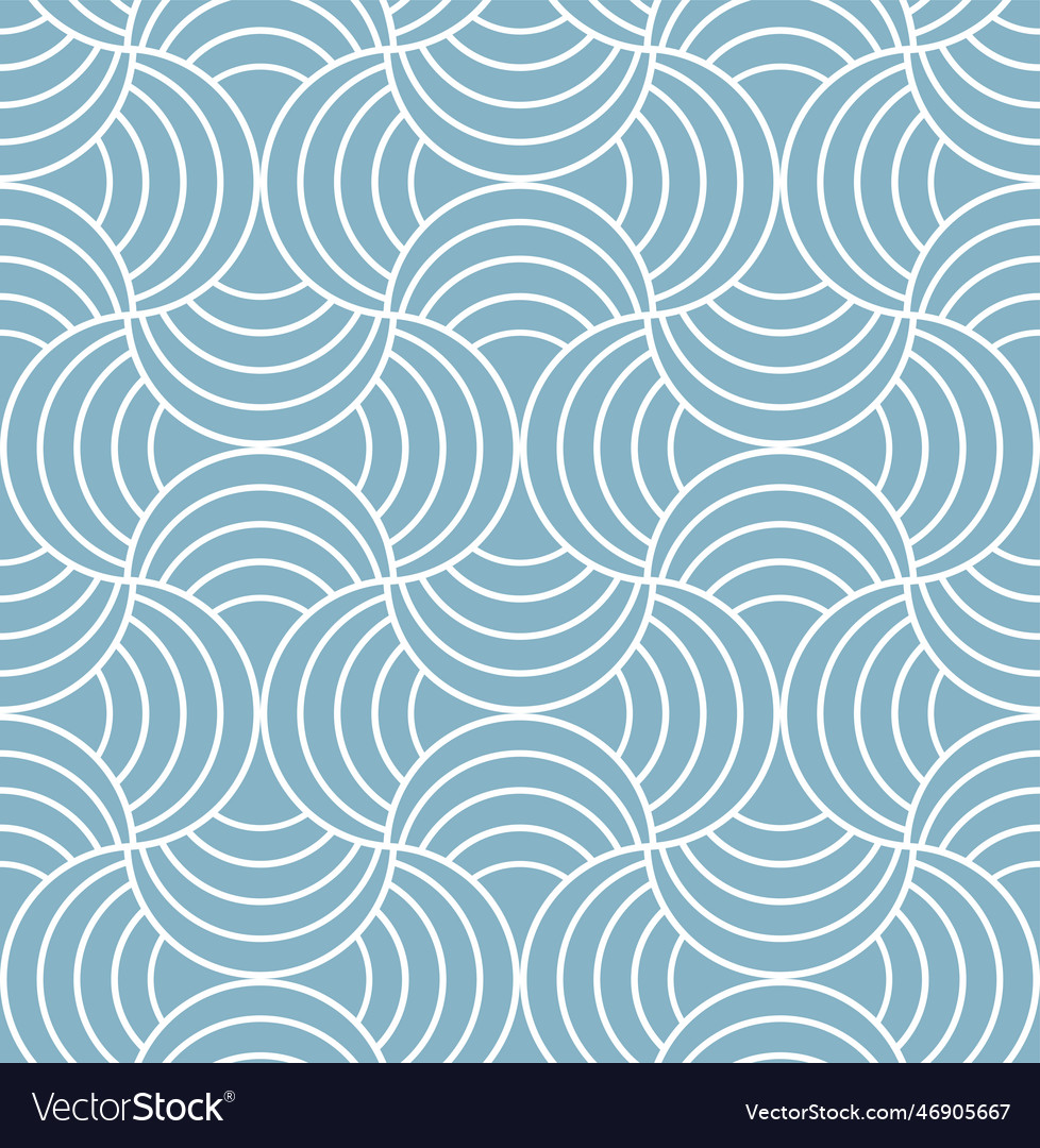 Blue circle waves geometric pattern Royalty Free Vector