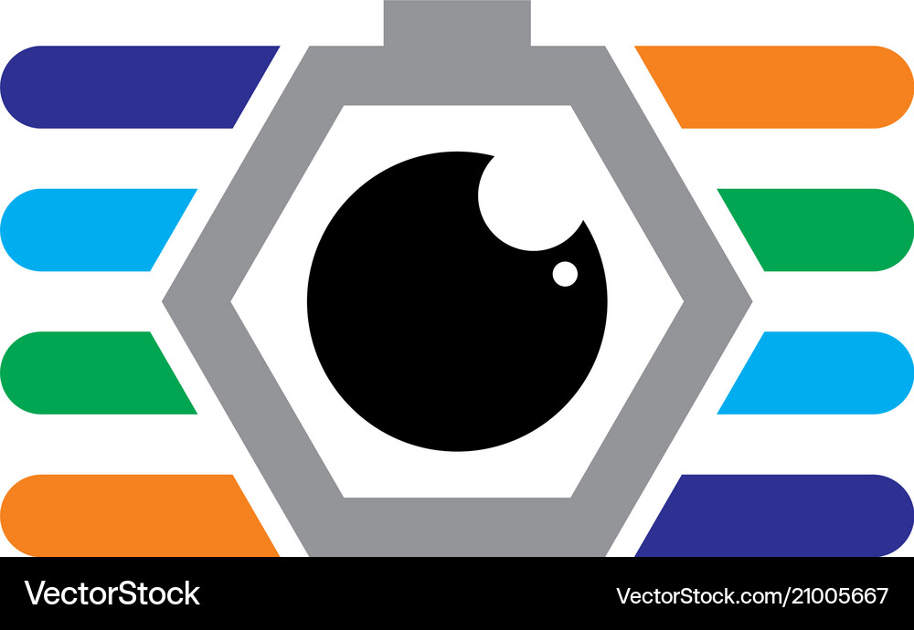 Camera photography business logo Royalty Free Vector Image