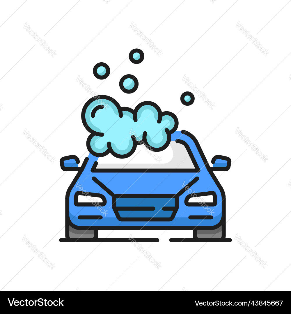 Car wash icon auto clean service soap bubbles Vector Image