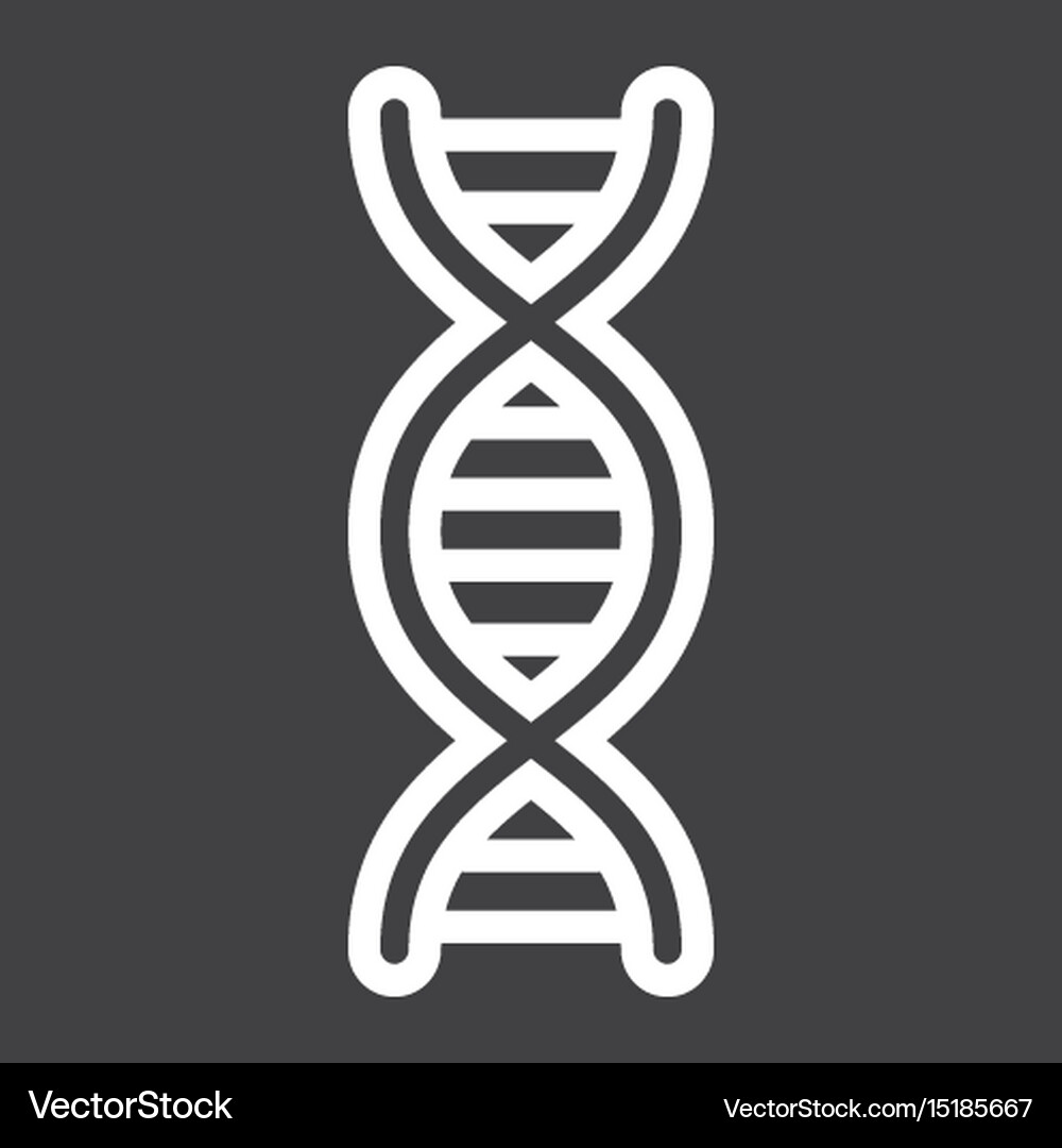 Dna line icon science and biology Royalty Free Vector Image