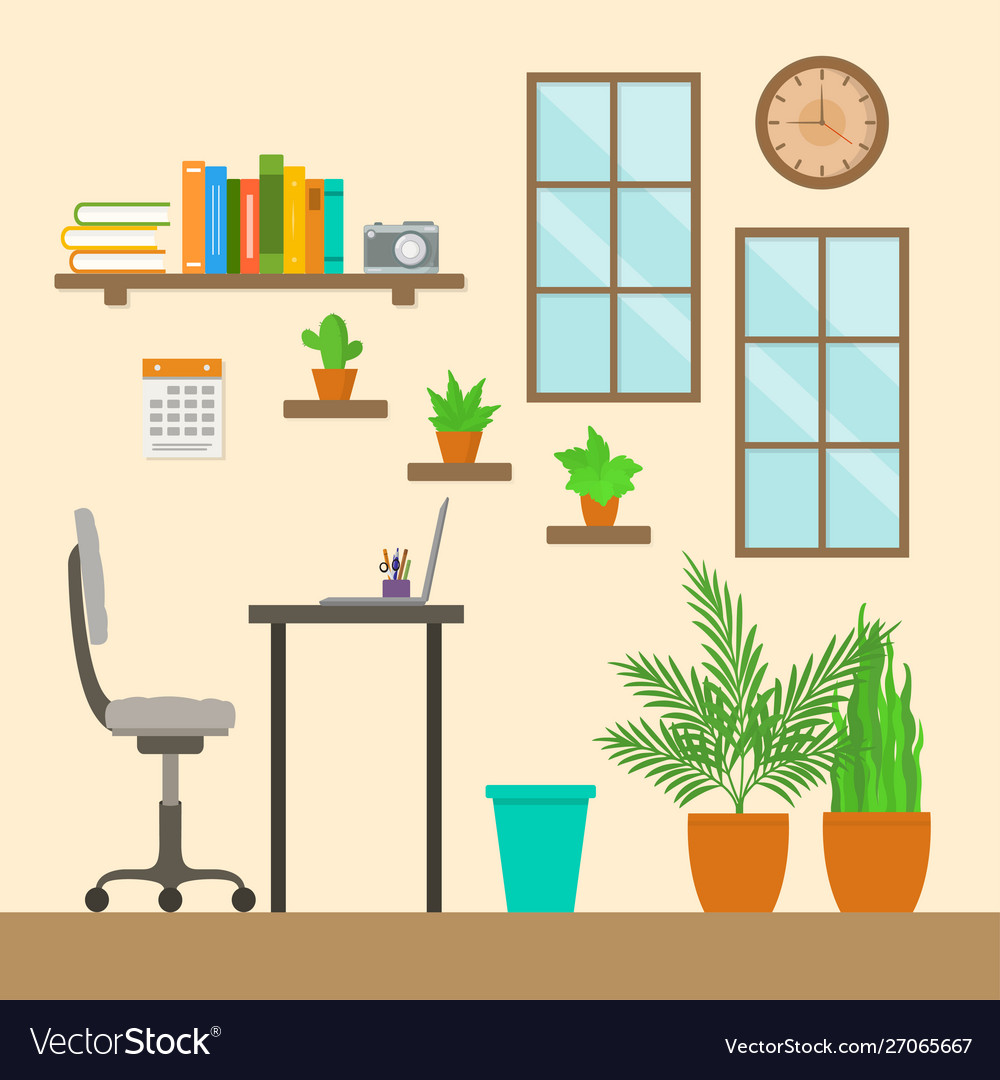 Interior a workspace Royalty Free Vector Image