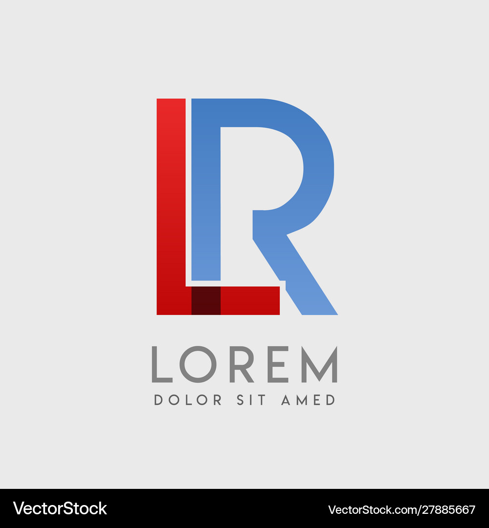 Lr logo letters with blue and red gradation Vector Image