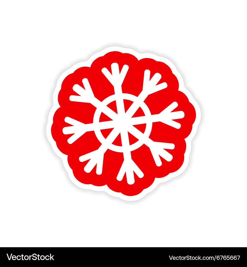 Paper sticker on white background christmas Vector Image