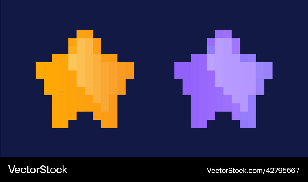 Pixel stars set Royalty Free Vector Image - VectorStock