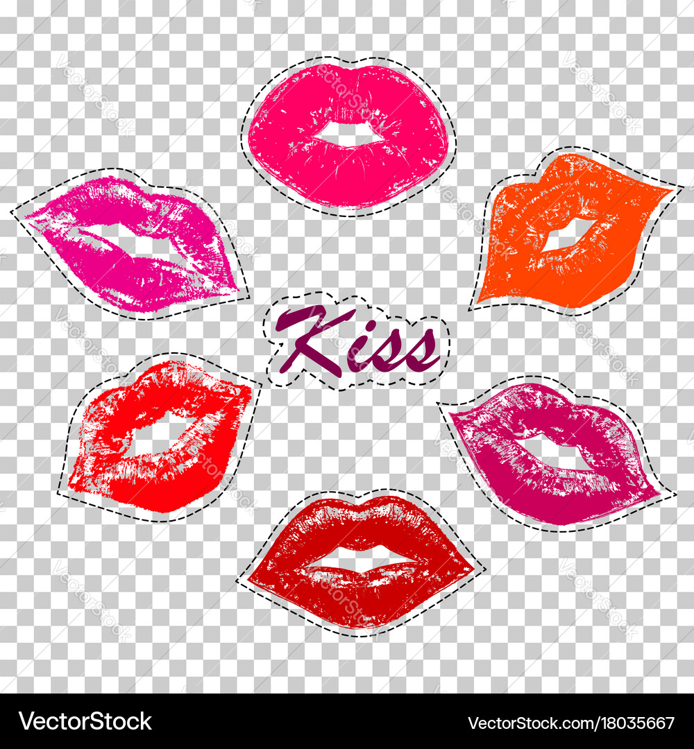 Prints of female lips Royalty Free Vector Image