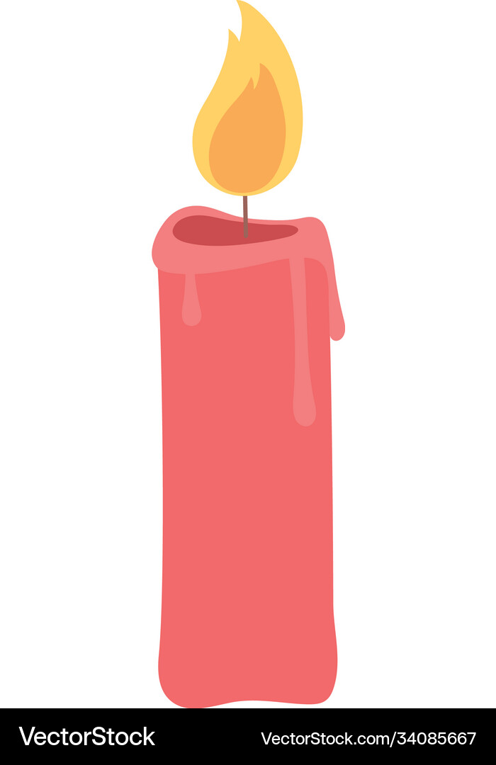 Red candle light decoration isolated design icon Vector Image