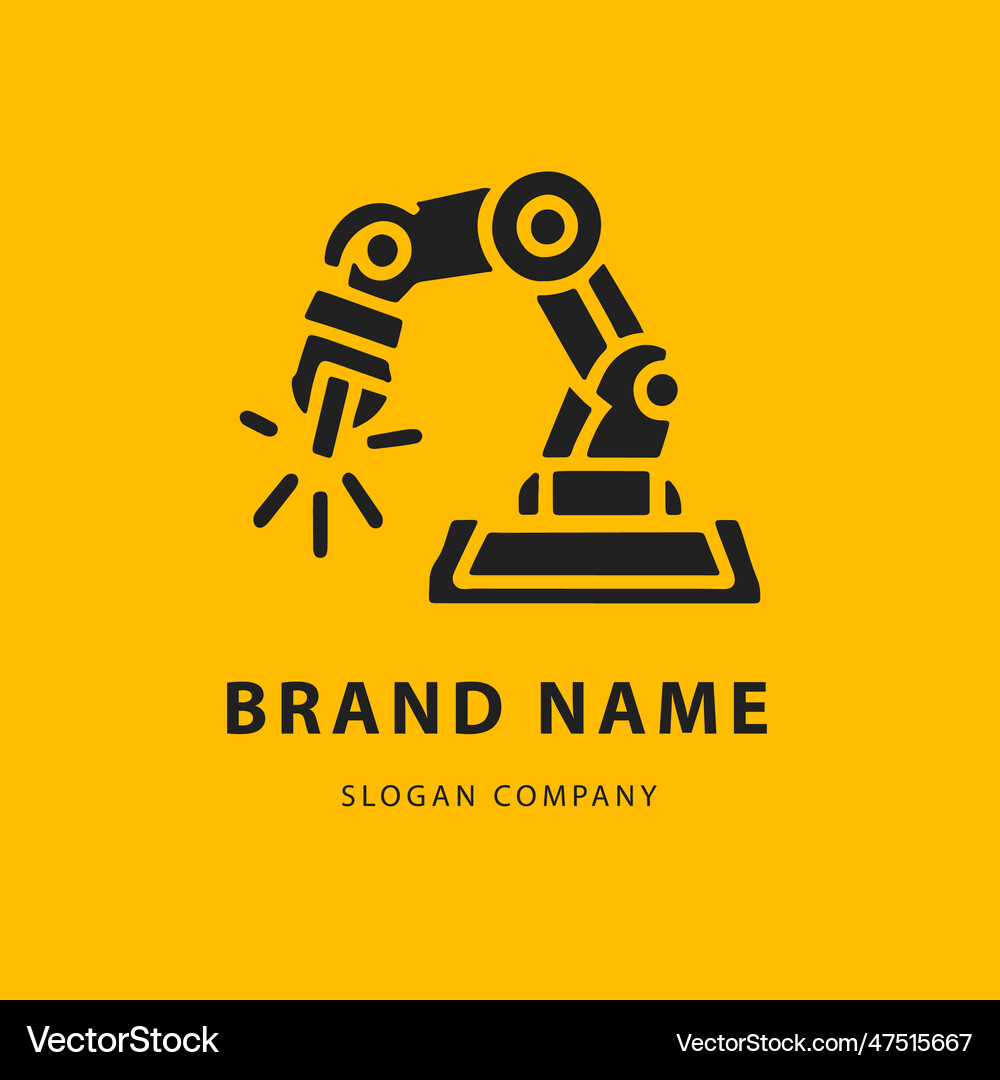 Robotic hand manipulator silhouette symbol icon Vector Image