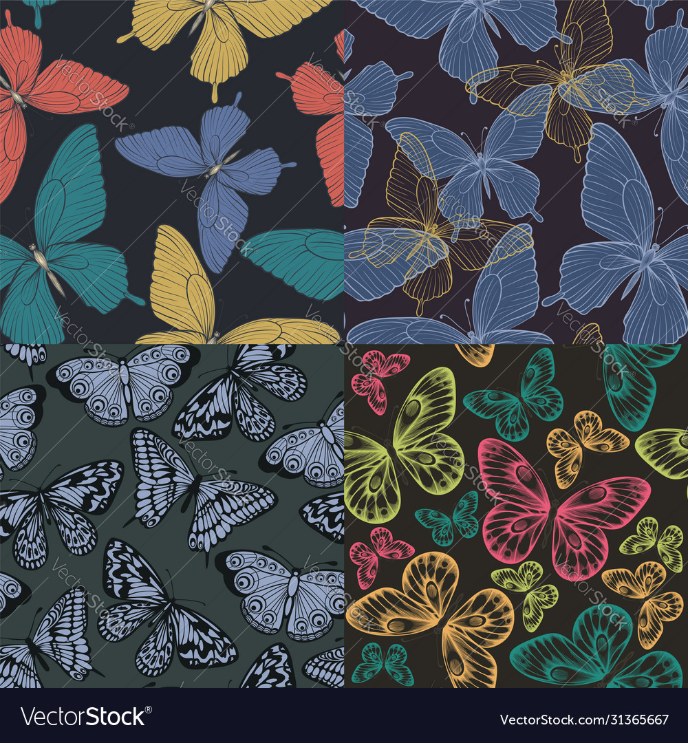 Set beautiful seamless background Royalty Free Vector Image