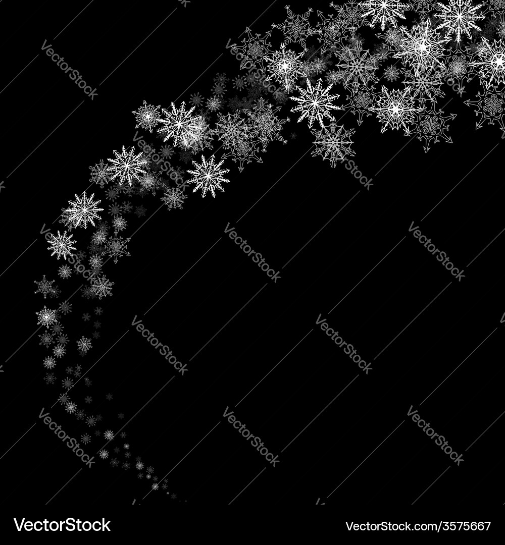 Snowflakes blizzard in the darkness Royalty Free Vector