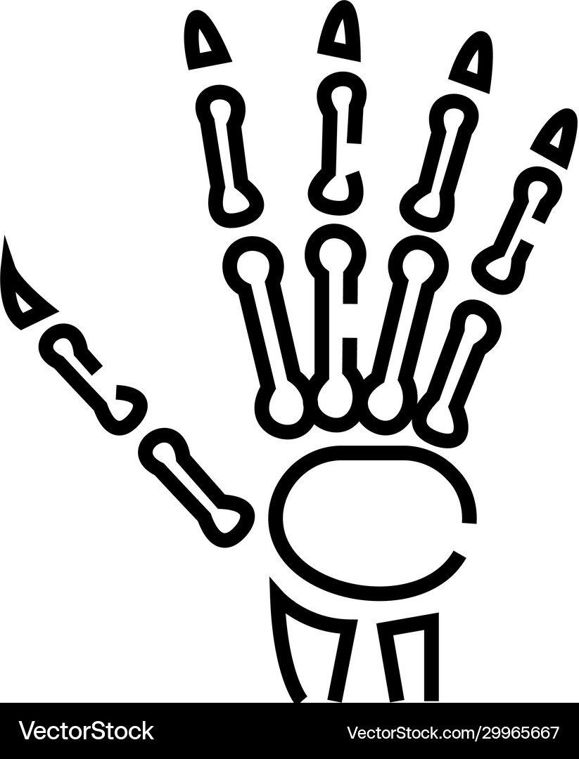 Wrist bone structure line icon concept sign Vector Image