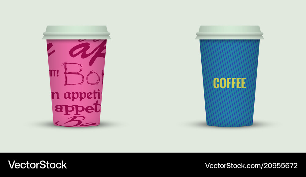 Coffee cup to go cups set collection Royalty Free Vector