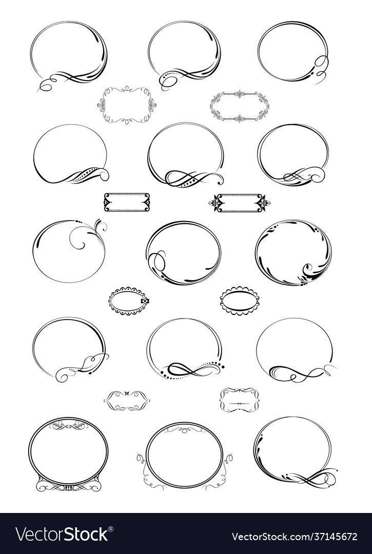 Collection retro frames Royalty Free Vector Image