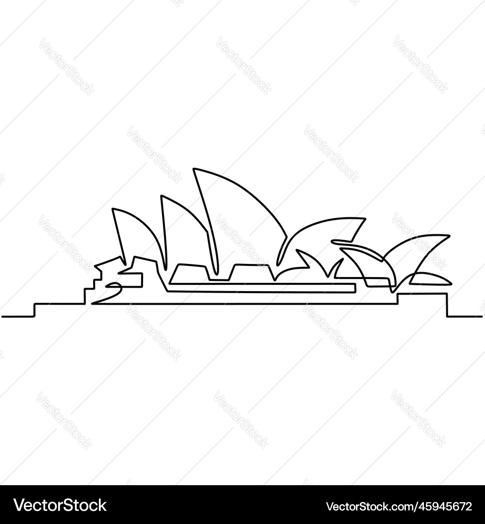 Continuous one line drawing sydney city skyline Vector Image