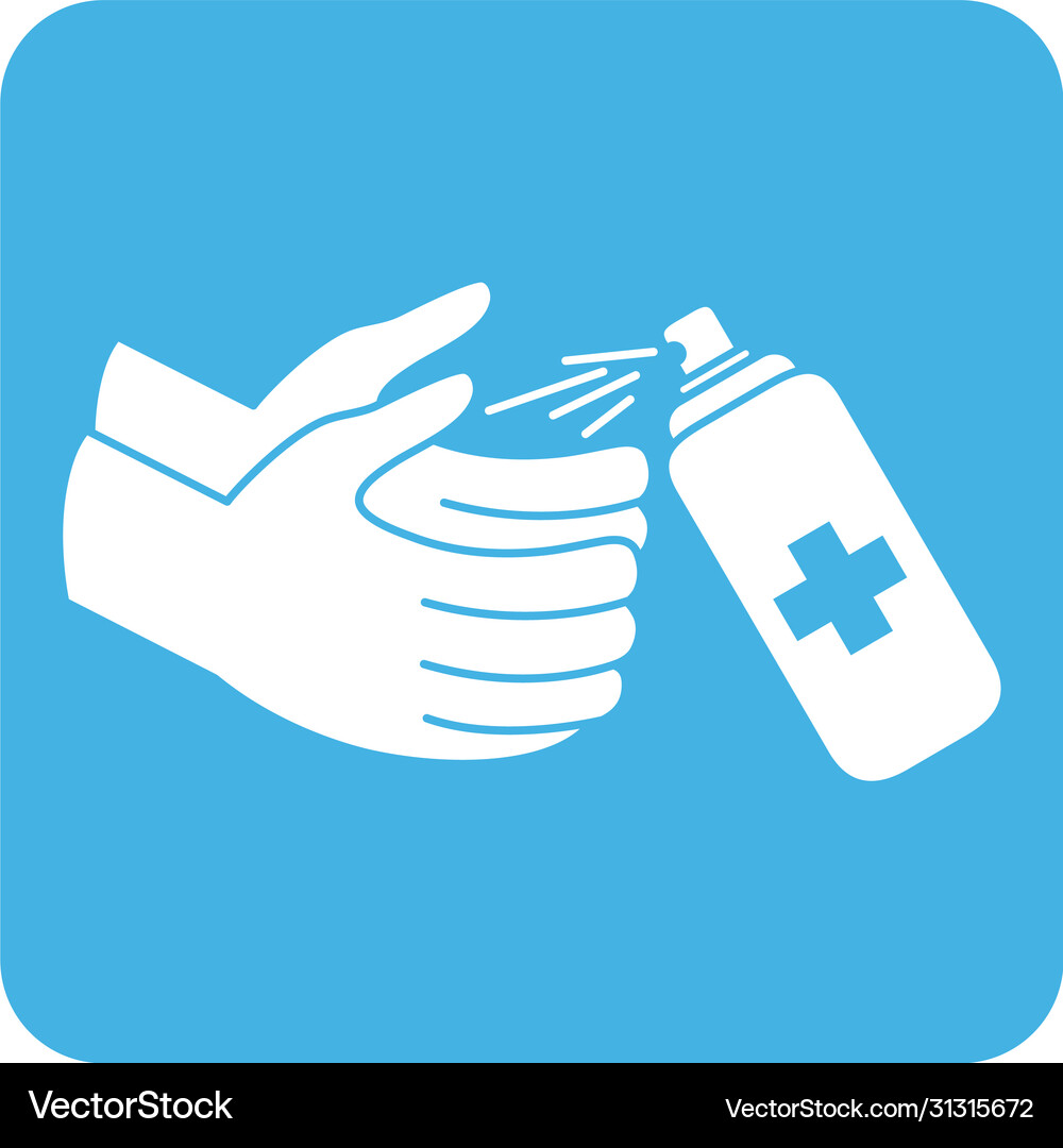 Covid 19 coronavirus prevention spray hand Vector Image