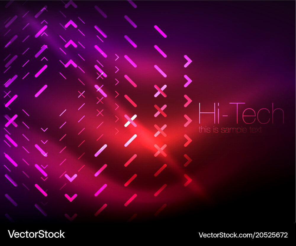 Futuristic neon lights on dark background digital Vector Image
