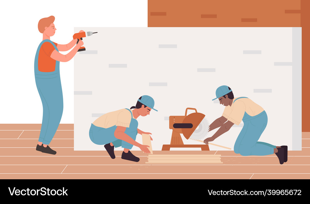 House repair building work professional worker Vector Image
