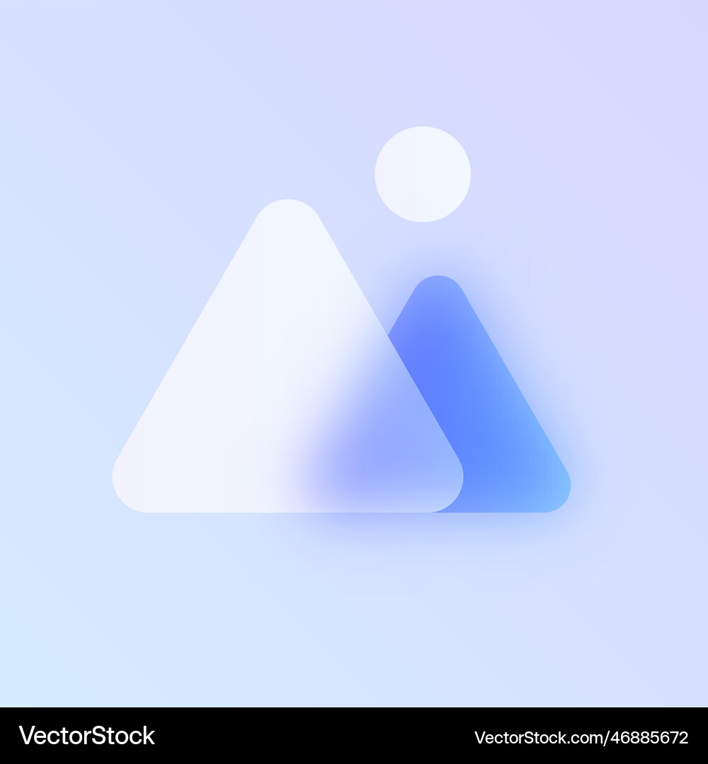 Mountains glass morphism trendy style icon Vector Image