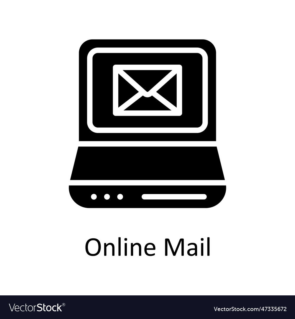 Online mail solid icon design Royalty Free Vector Image