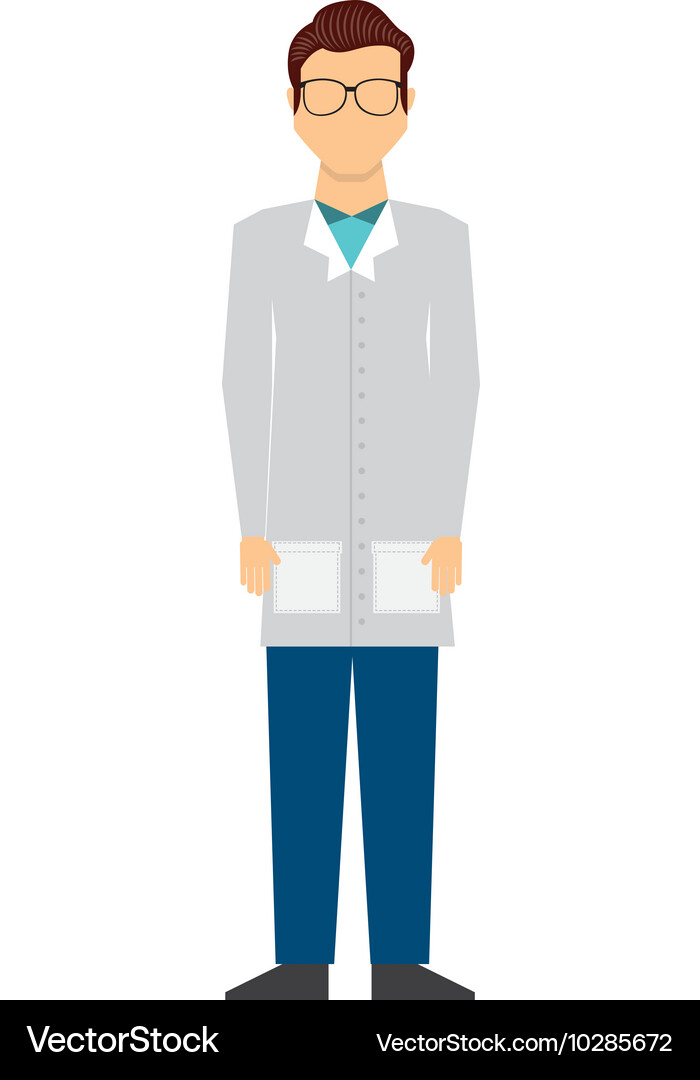 Professional scientific man job isolated icon Vector Image