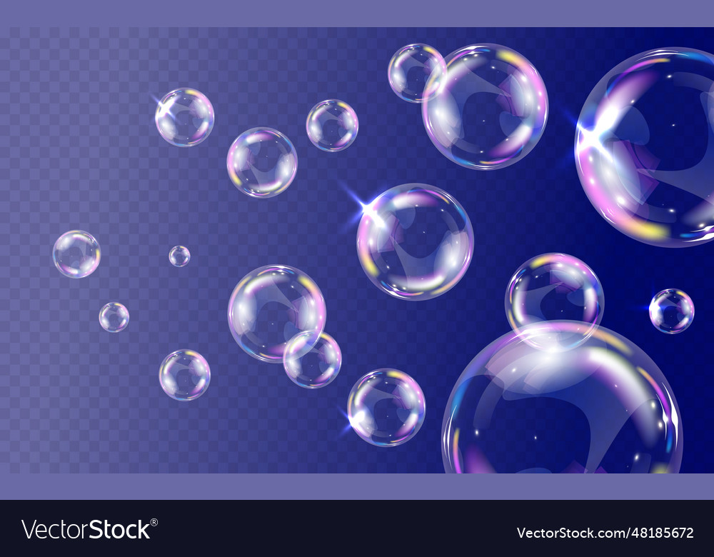 Realistic soap bubbles Royalty Free Vector Image Realistic soap bubbles Royalty Free Vector Image
