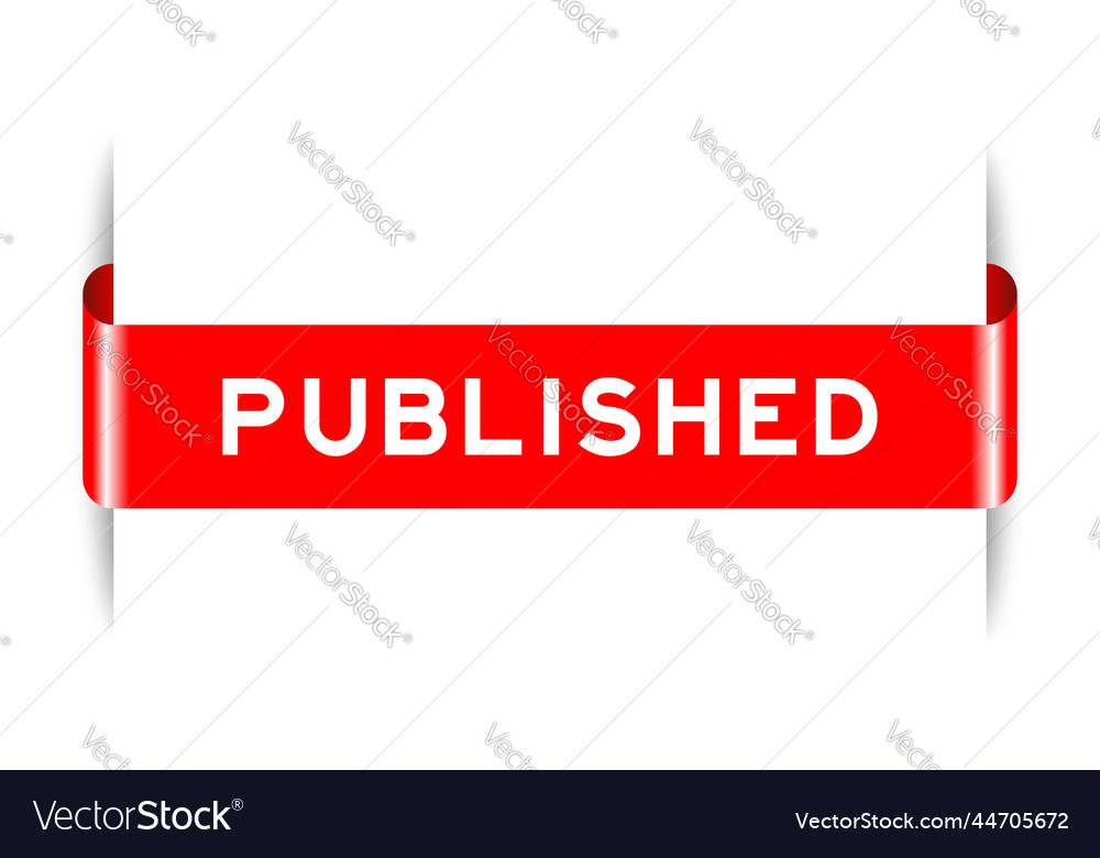 Red Color Inserted Label Banner With Word Vector Image