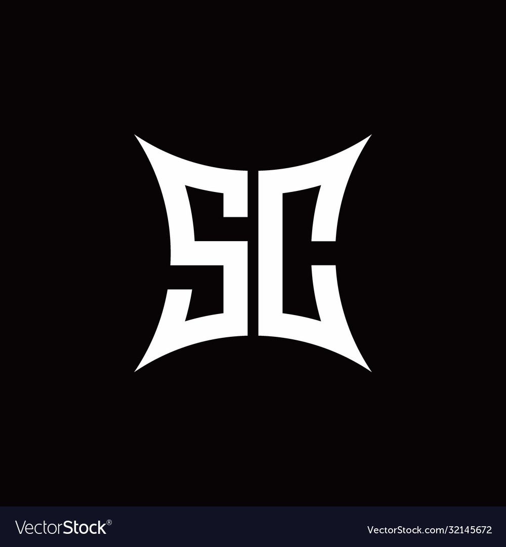 Sc monogram logo with sharped shape design Vector Image