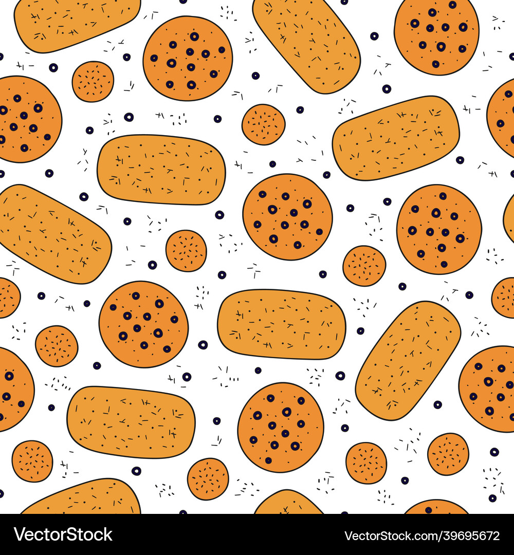 Seamless pattern with ciabatta focaccia buns Vector Image