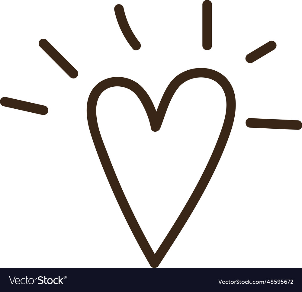 Shining heart lined Royalty Free Vector Image - VectorStock