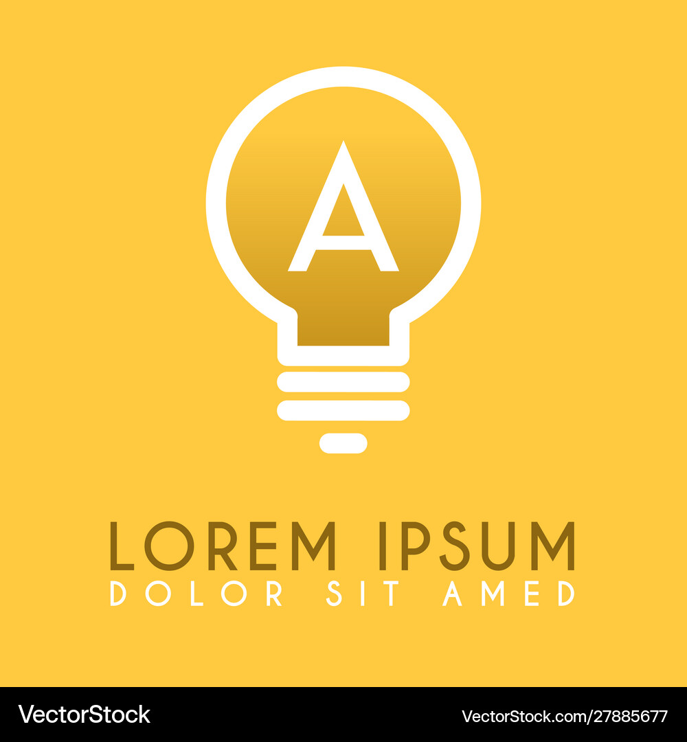A yellow lamp logo letter in design Royalty Free Vector