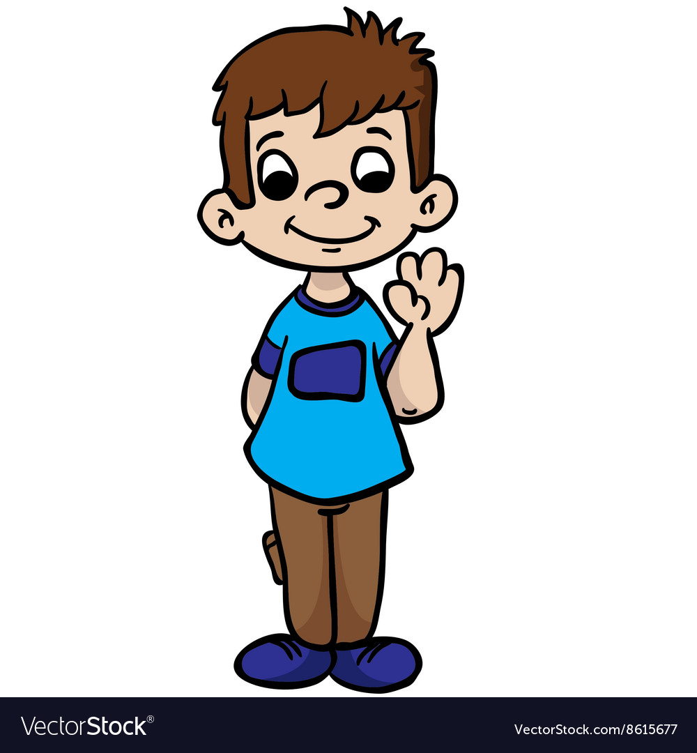 Boy wave Royalty Free Vector Image - VectorStock