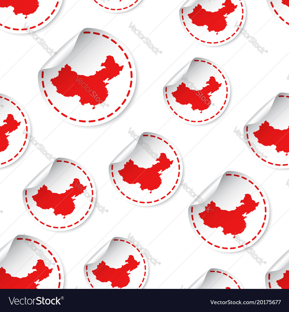 China map sticker seamless pattern background Vector Image
