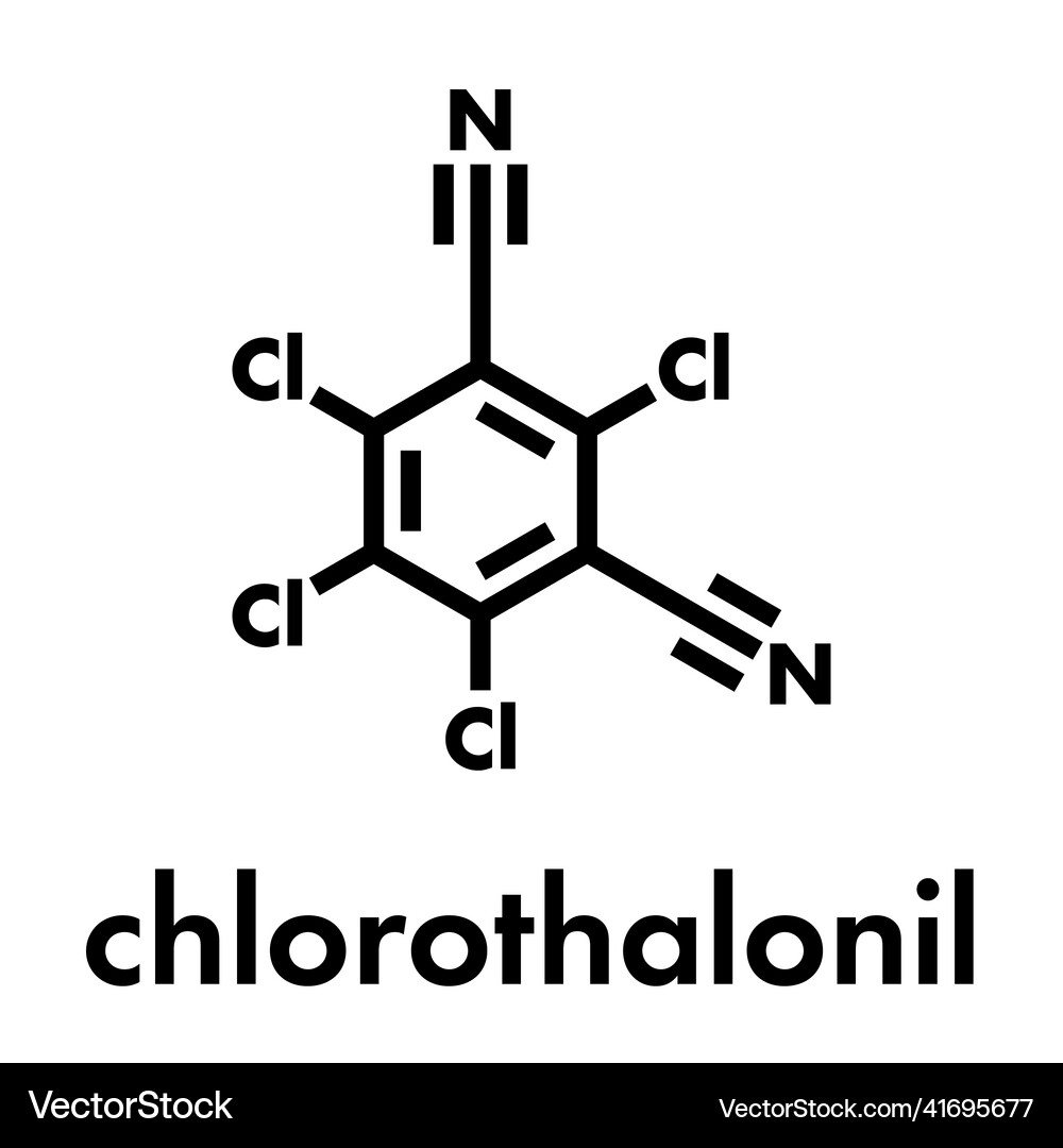 Chlorothalonil pesticide molecule skeletal formula