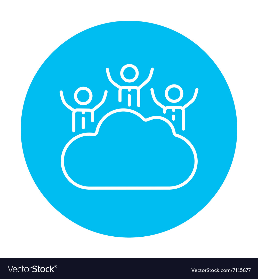 Cloud computing line icon Royalty Free Vector Image