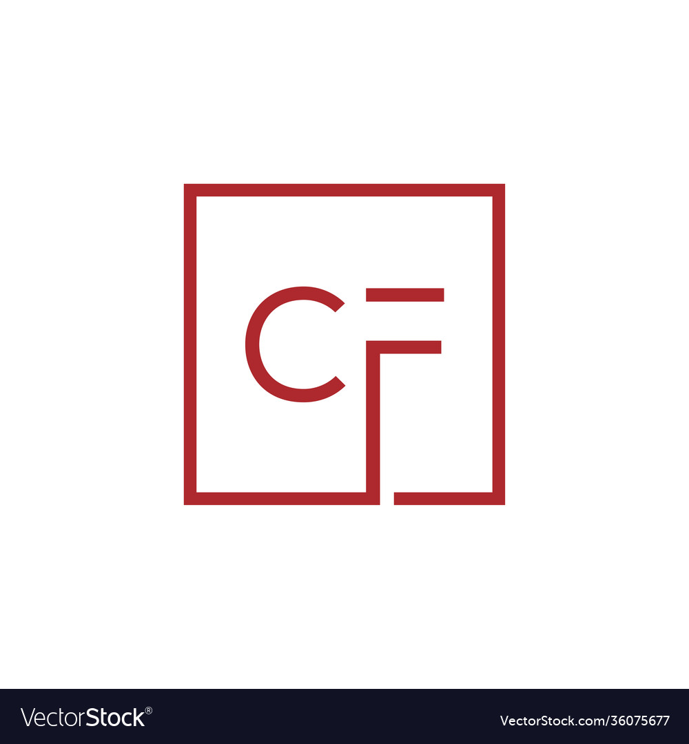 Creative initial letter cf square logo design Vector Image