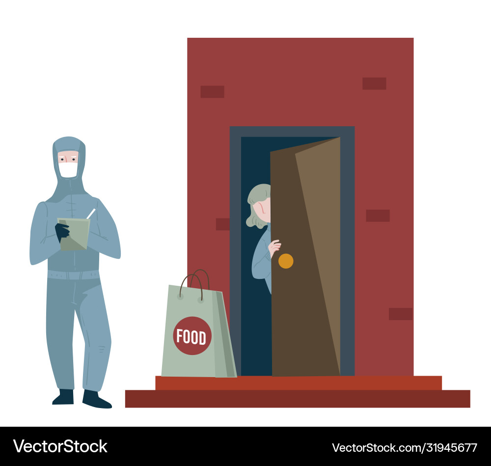 Delivery service during coronavirus outbreak food Vector Image