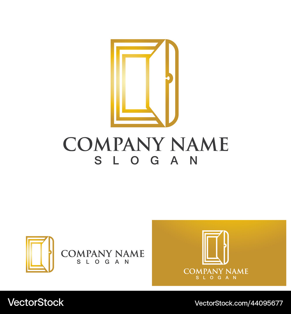 Door logo and symbol Royalty Free Vector Image