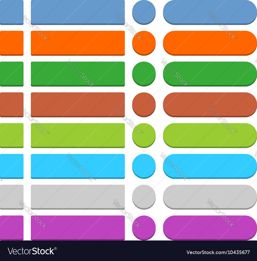 Flat empty web icon colored button Royalty Free Vector Image