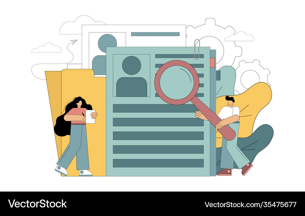 Personnel selection concept hr Royalty Free Vector Image