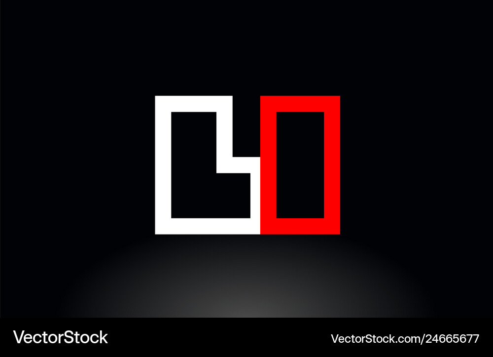 Red white alphabet letter li l i combination Vector Image